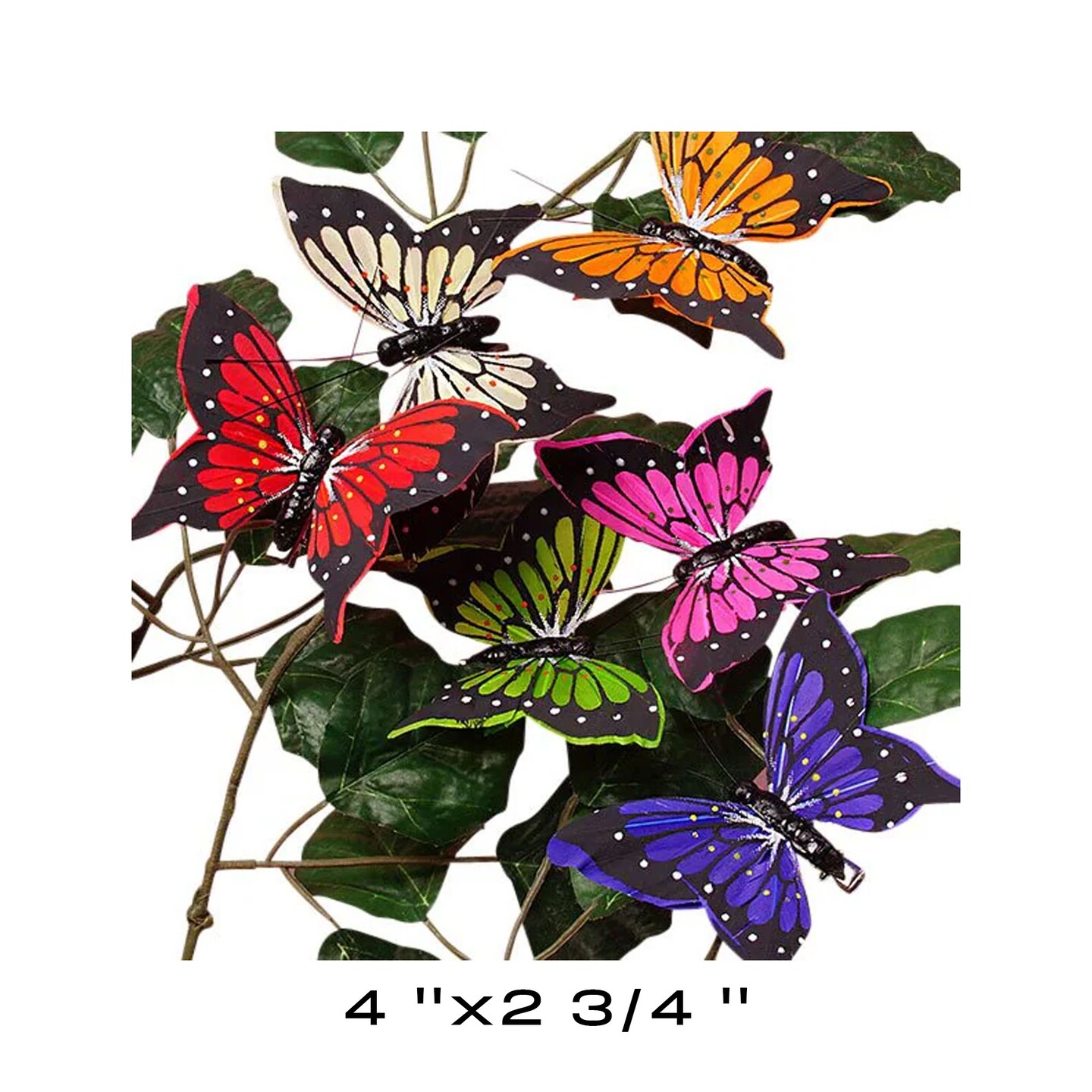 Charming Miniature Butterflies Assorted Colors 4" 12 Each Package ...