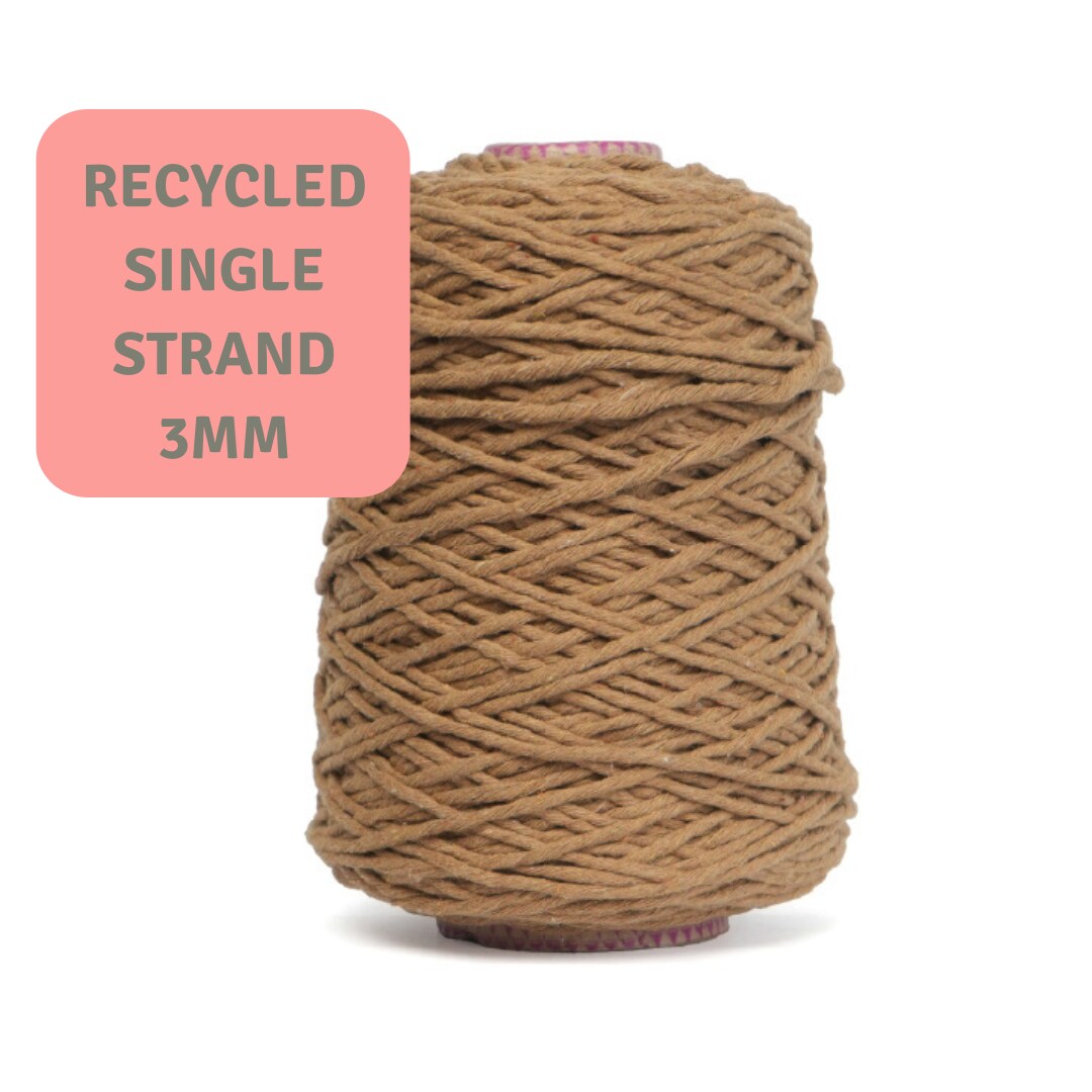 LOVINGLY MACRAME 3mm Macrame Single Strand, Macrame Rope 3mm, Recycled ...