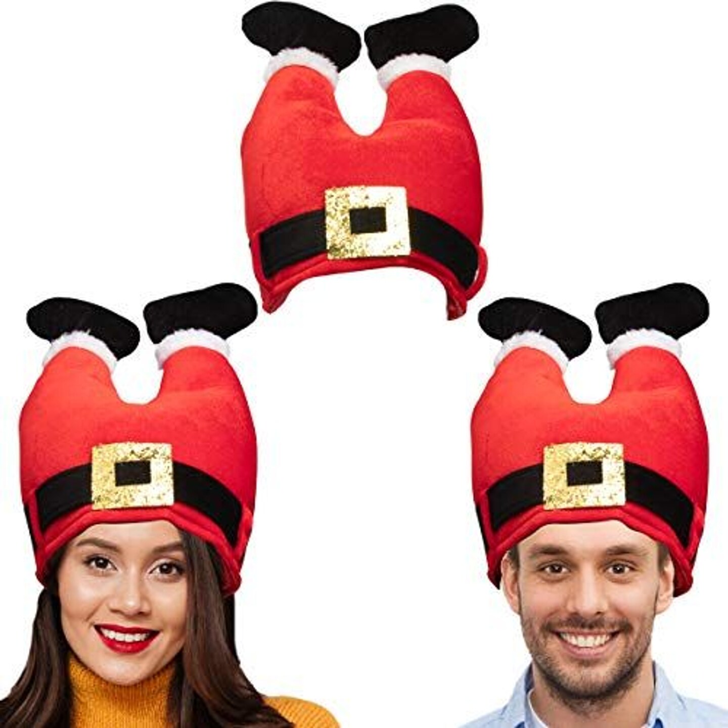 Simply Genius Santa Legs Hat (3 Pack): Humorous 13” Inverted Santa ...