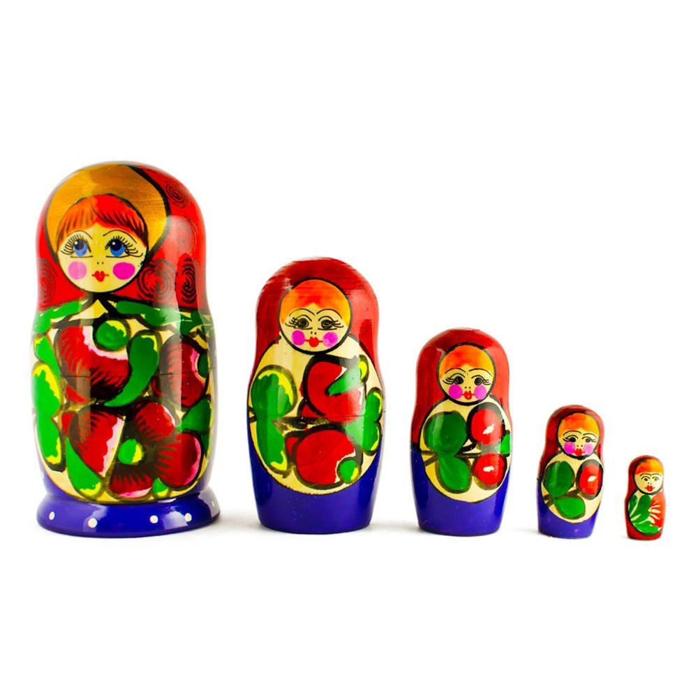 Set of 5 Traditional in Red Scarf Nesting Dolls 6 Inches | Michaels