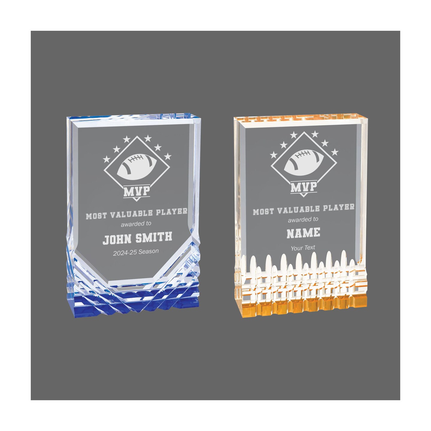 Sports Award Personalized MVP Football Player with Custom Name Text ...