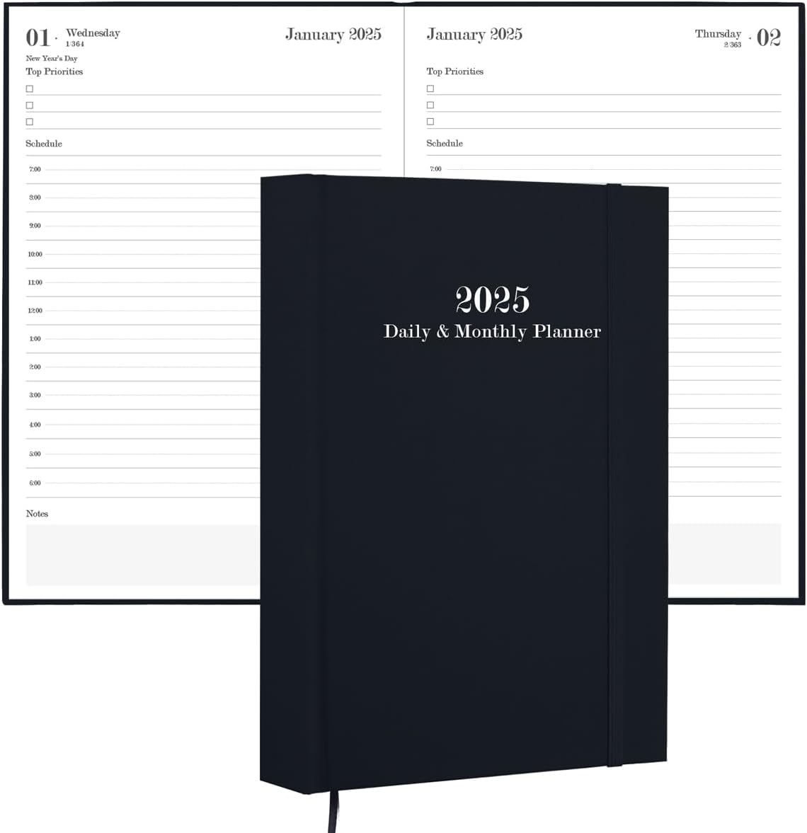 2025 Daily & Monthly Planner - 2025 Daily Planner One Page Per Day from January 2025 to December ...