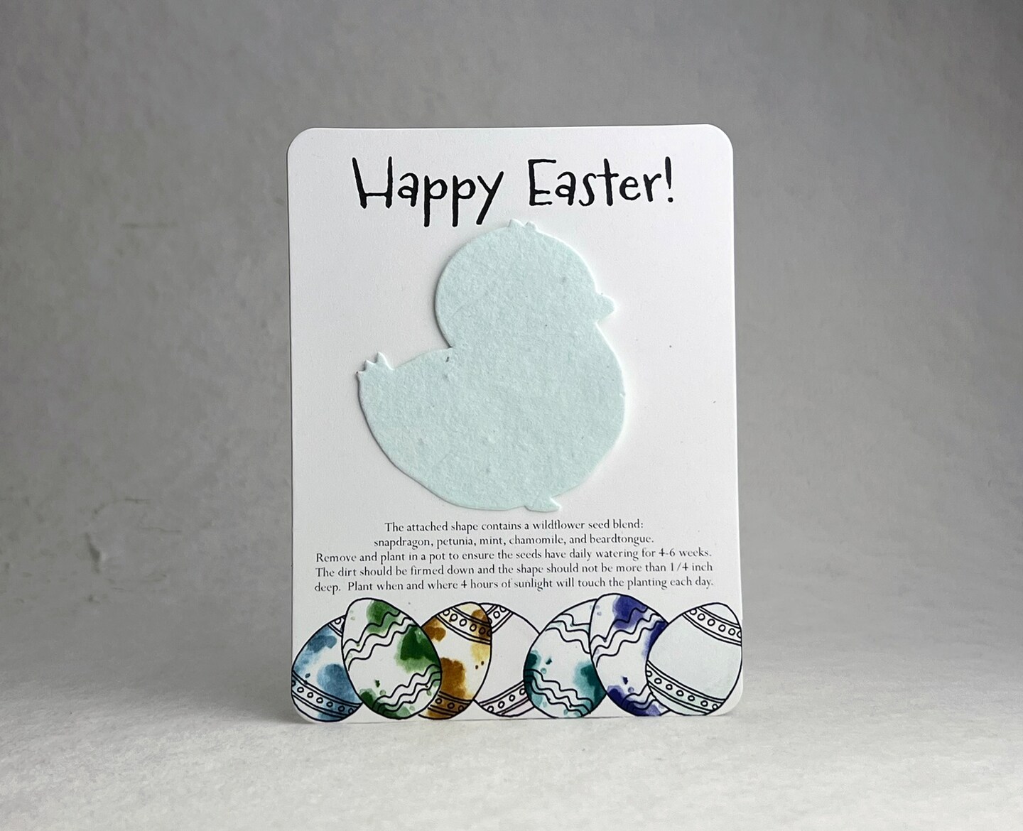 Custom Recycled Easter Cards with Wildflower Seed Paper Chick - Set of ...