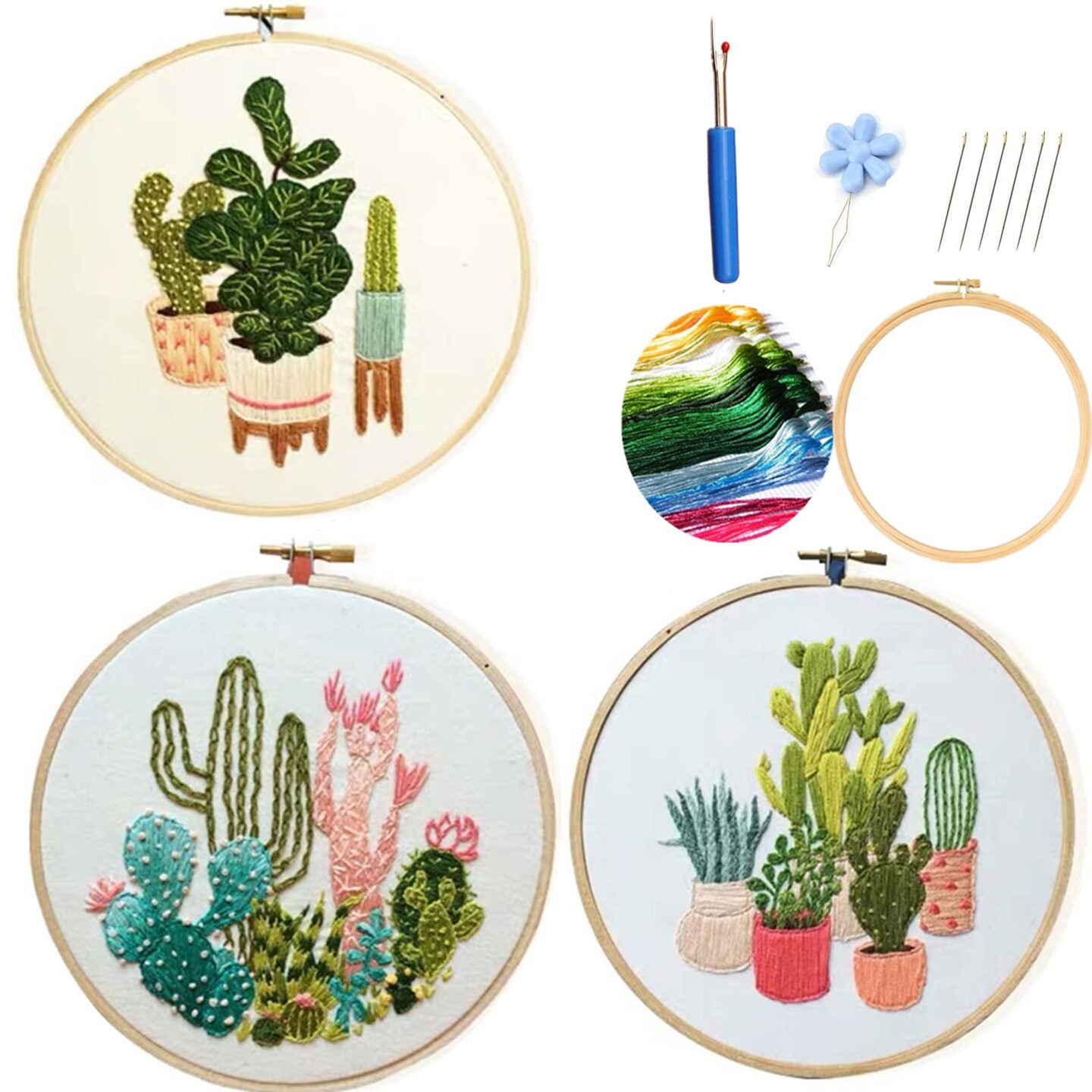 Embroidery Starter Kits for Adults Beginners with Stamped Pattern ...