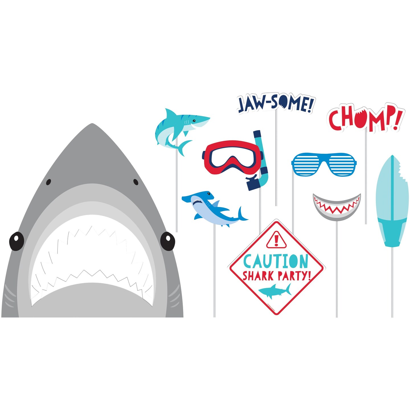 Shark Party Photo Booth Props - 10ct | Michaels