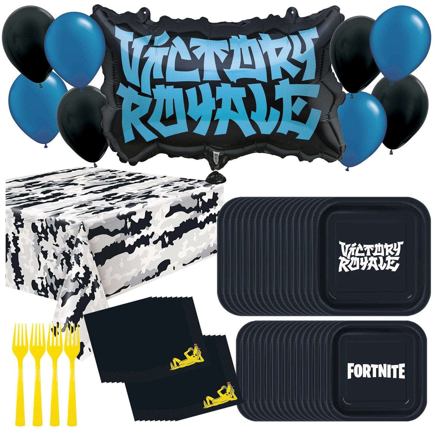 Fortnite Battle Royale Birthday Party Supplies Bundle | Fortnite Plates ...
