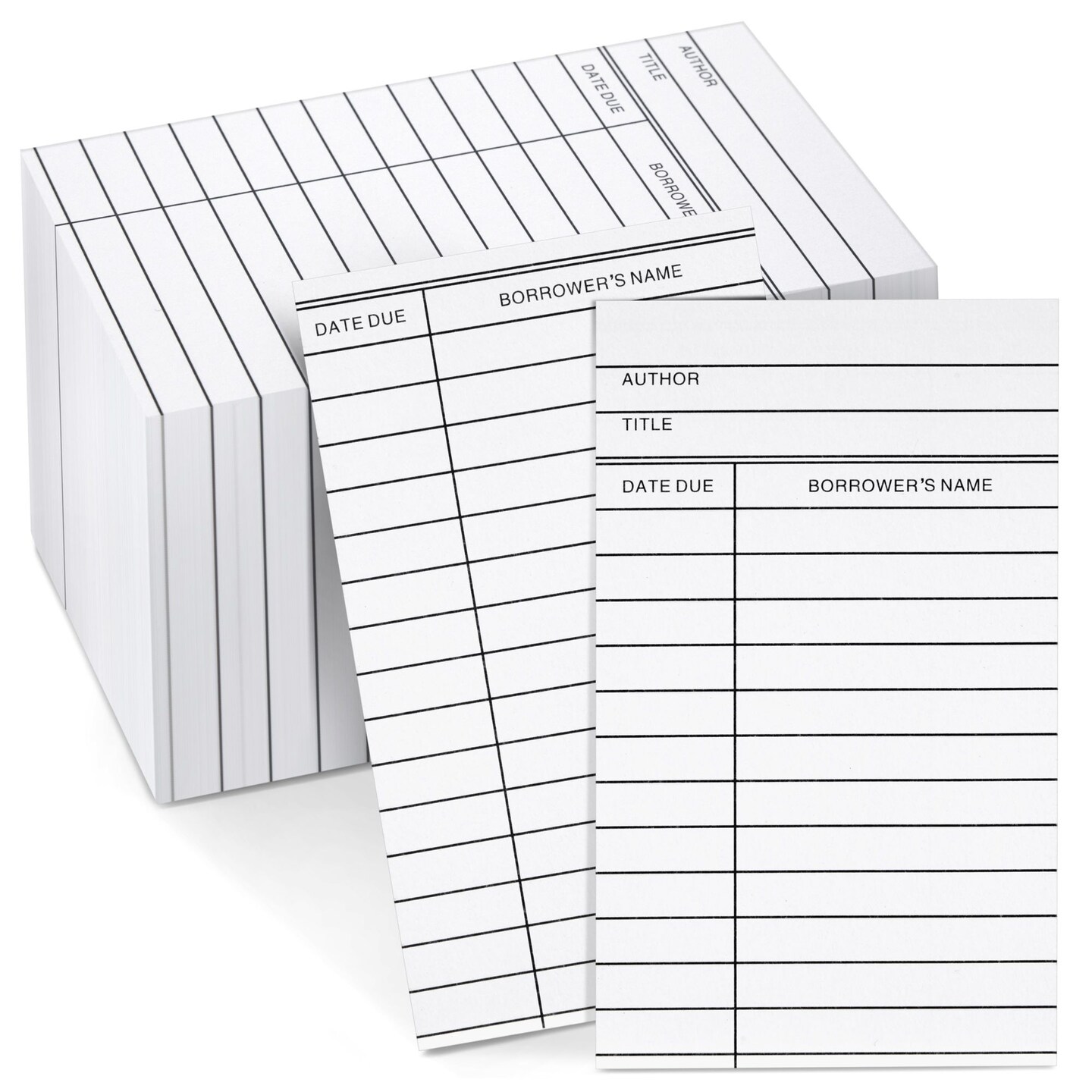 600 Pack Blank Library Cards for School Book Checkouts, CDs, DVDs ...