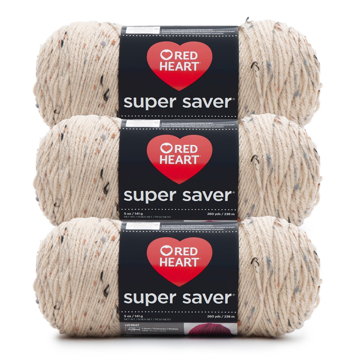 Red Heart Super Saver Yarn 24 Pack-Buff Fleck | Michaels