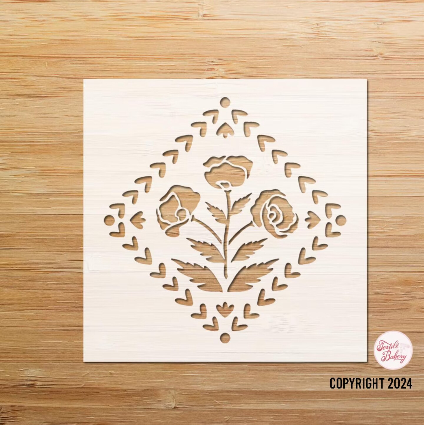 Poppy Floral Stencil, Flower Stencils For Painting, Flower Stencil for Painting, Folk Art ...