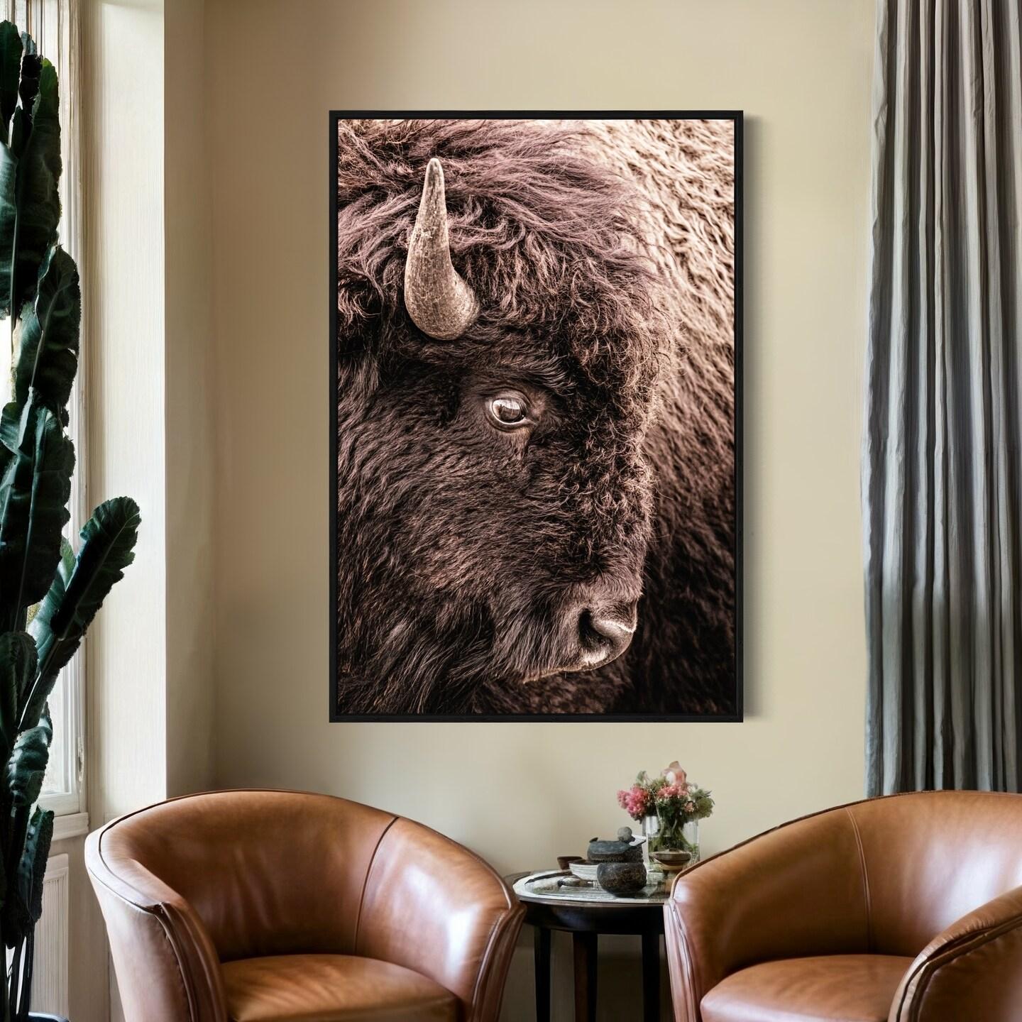 Bison Photo Wall Art - Buffalo Canvas Print - Western Decor - Large ...