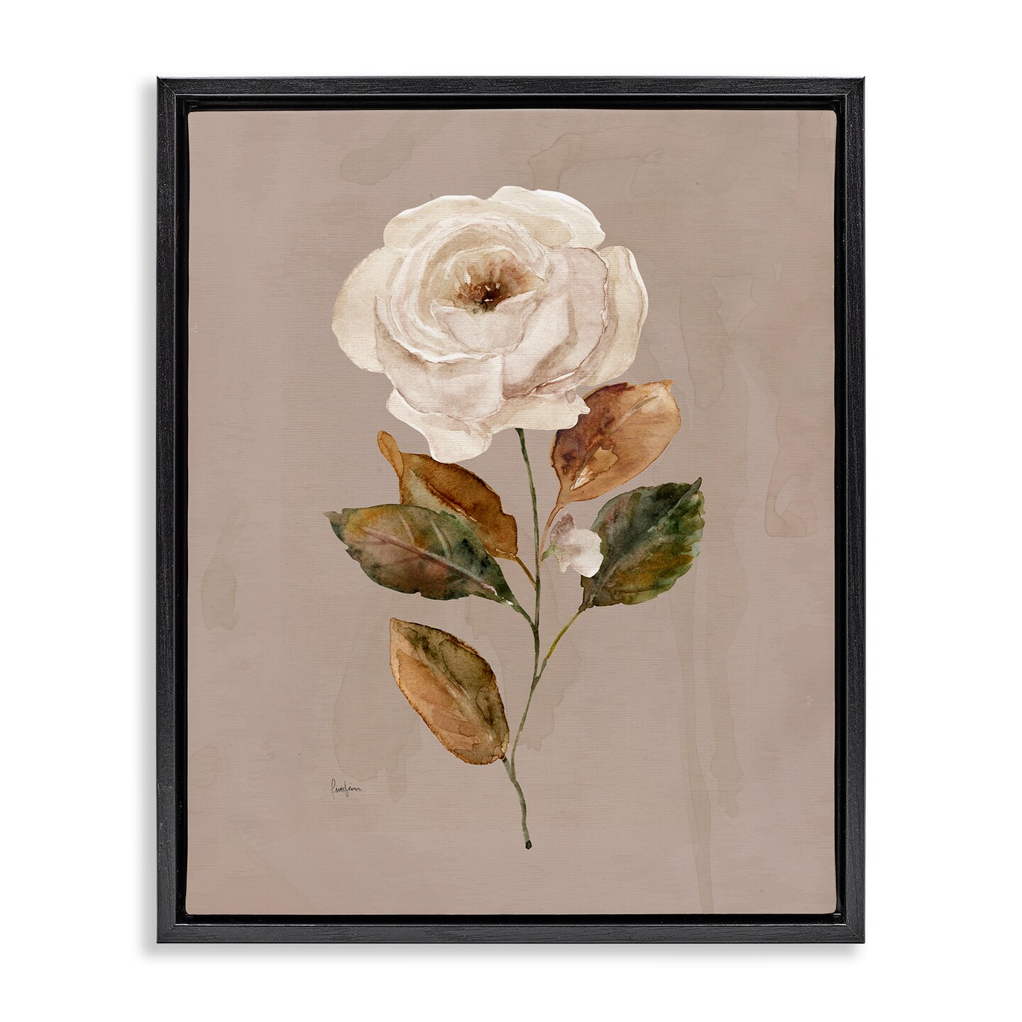 Stupell Industries Rose Bud on Simple Grey Floating Frame By Livi Finn ...