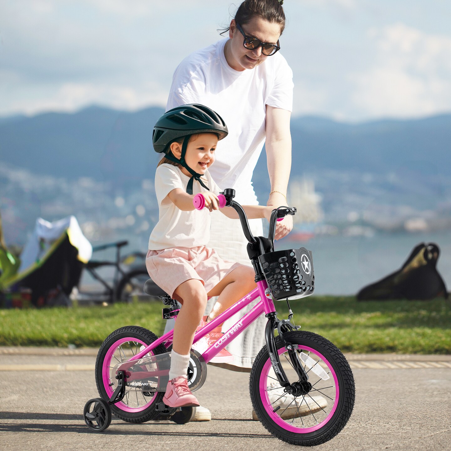 Adjustable Kids Bicycle with Hand Coaster Brake and Basket Training ...