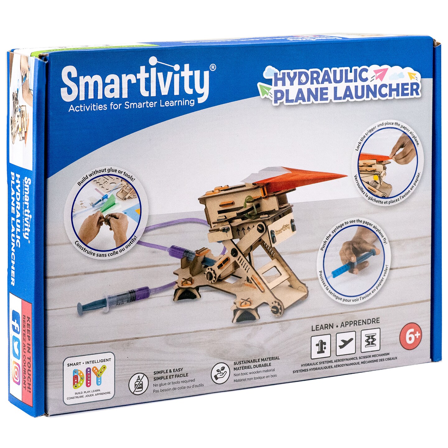 Smartivity Hydraulic Plane Launcher Wooden Model Engineering STEM ...