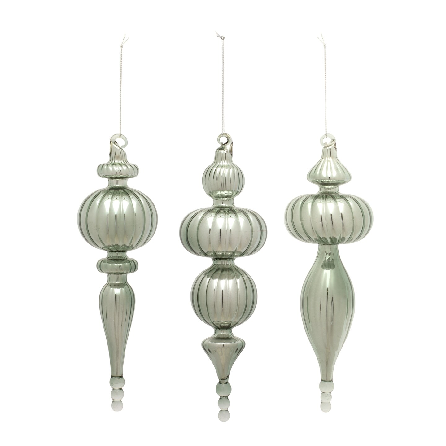 Melrose 6ct Green Finial Drop Christmas Ornaments 10" | Michaels