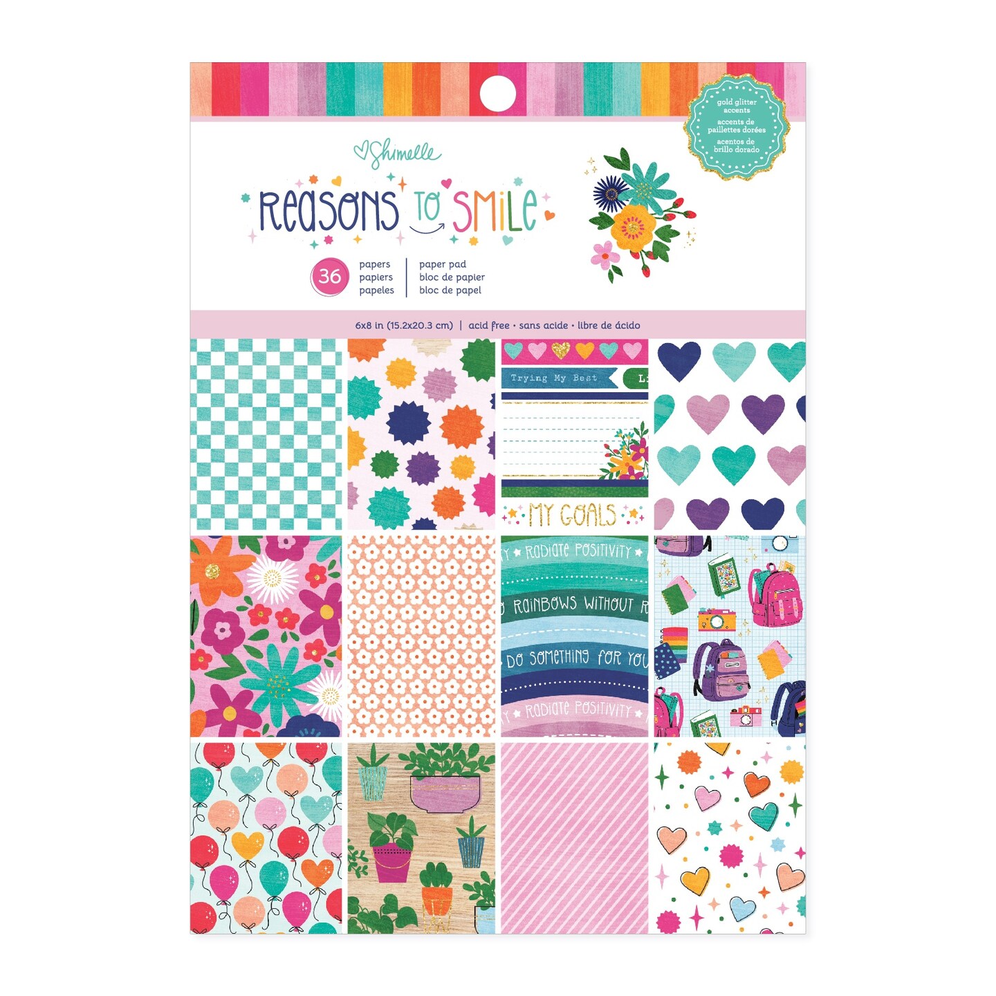 Shimelle Reasons To Smile Paper Pad 6"X8"-36 Sheets | Michaels