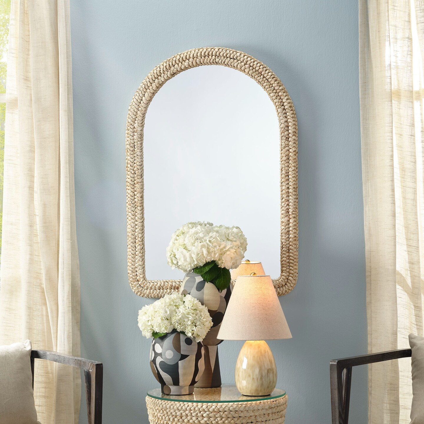Jamie Young Company Hand Woven Braided Arched Frame Wall Mirror - 38 ...