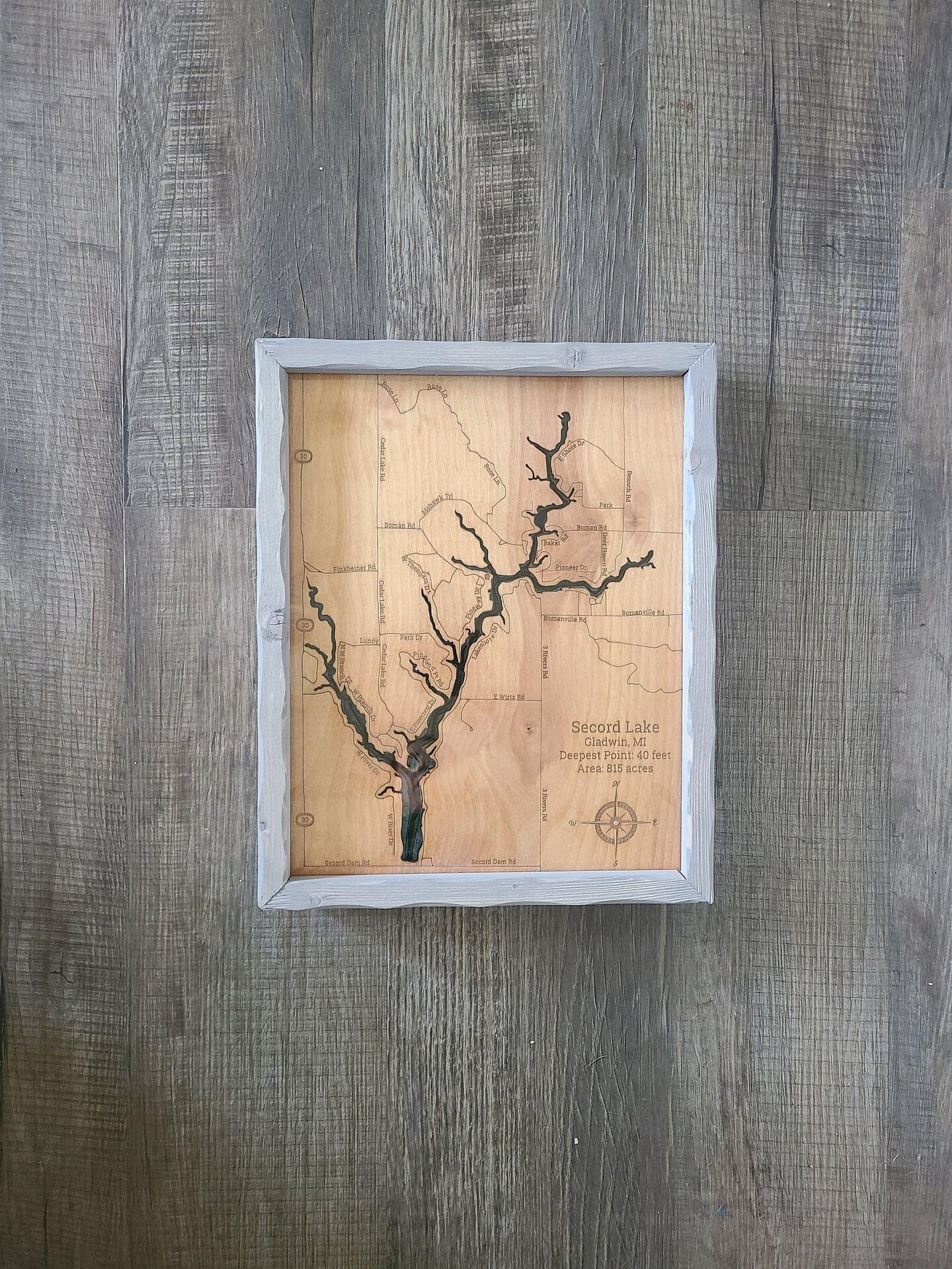 Secord Lake 3d Wood Map | MakerPlace by Michaels