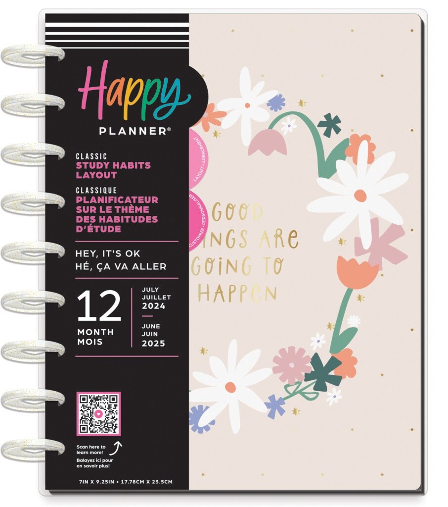 Happy Planner Classic Student 12-Month Planner-Hey It's Ok; July '24 - June '25 | Michaels