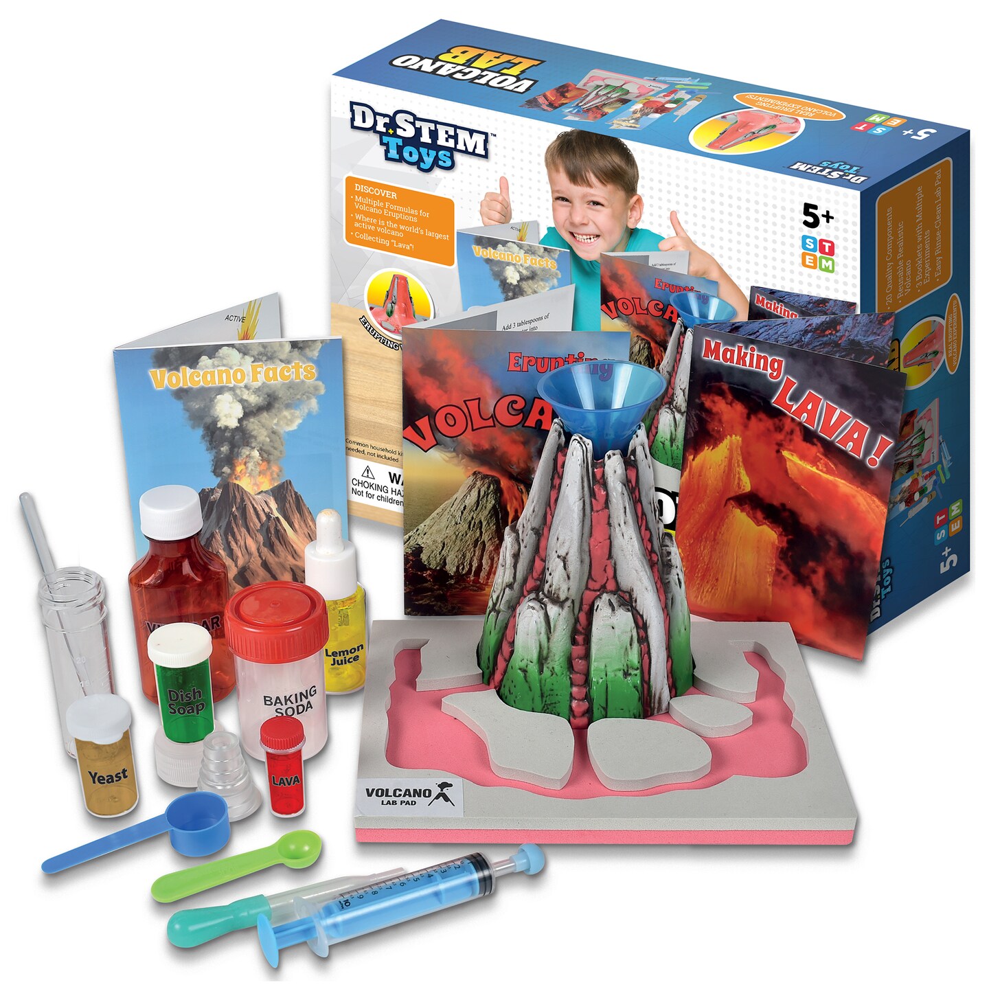 Dr. STEM: Volcano Lab - Erupting Science Kit, Foam Lab Pad, Experiment ...
