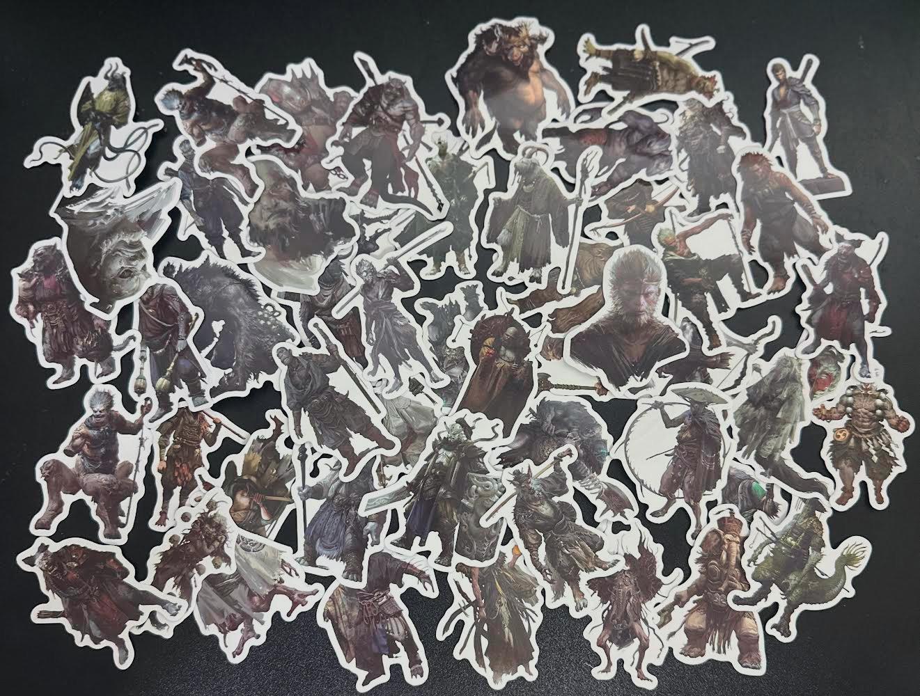 Assorted black myth wukong stickers, 50 black myth wukong stickers ...