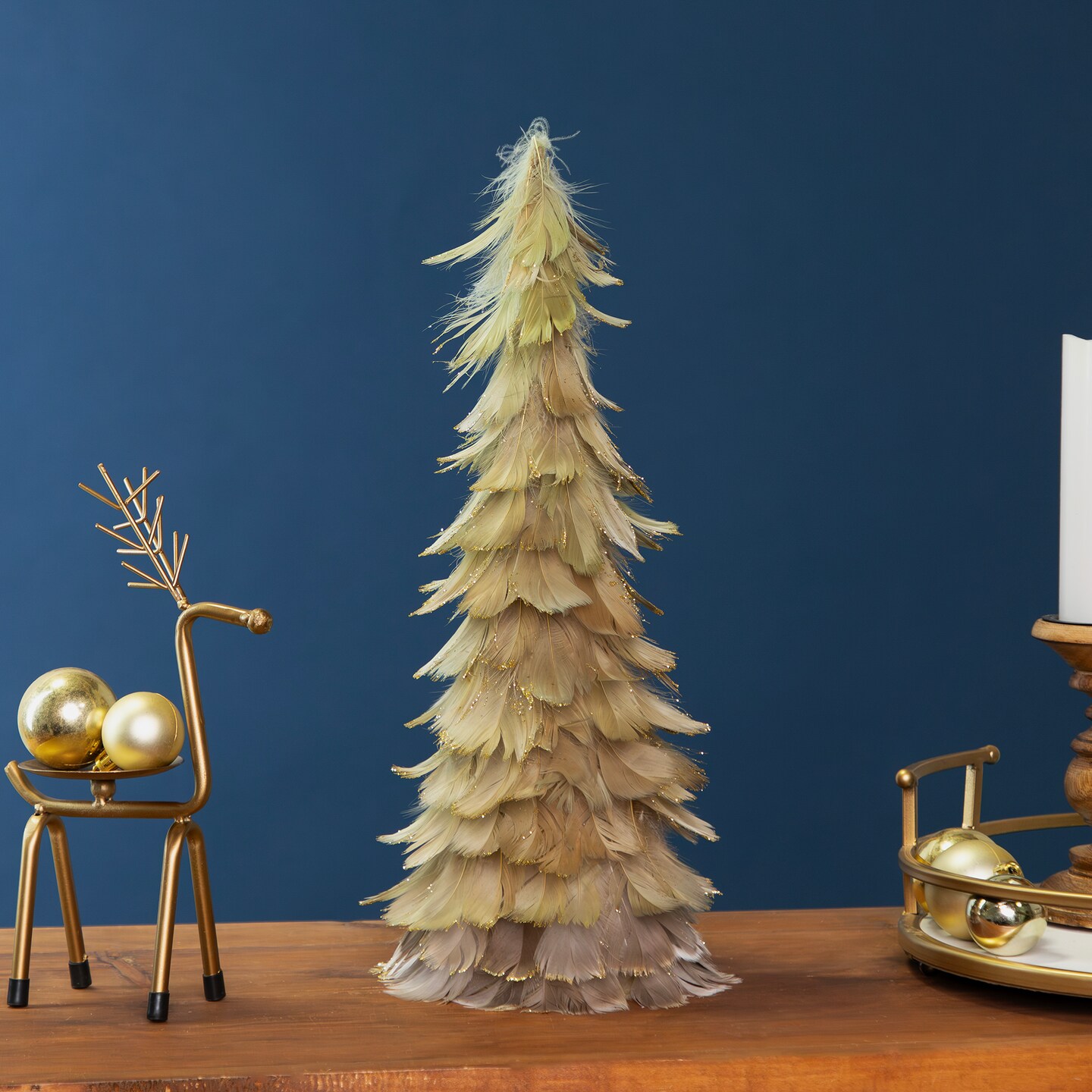 Northlight Small Layered Feathers Cone Tree Christmas Tabletop ...