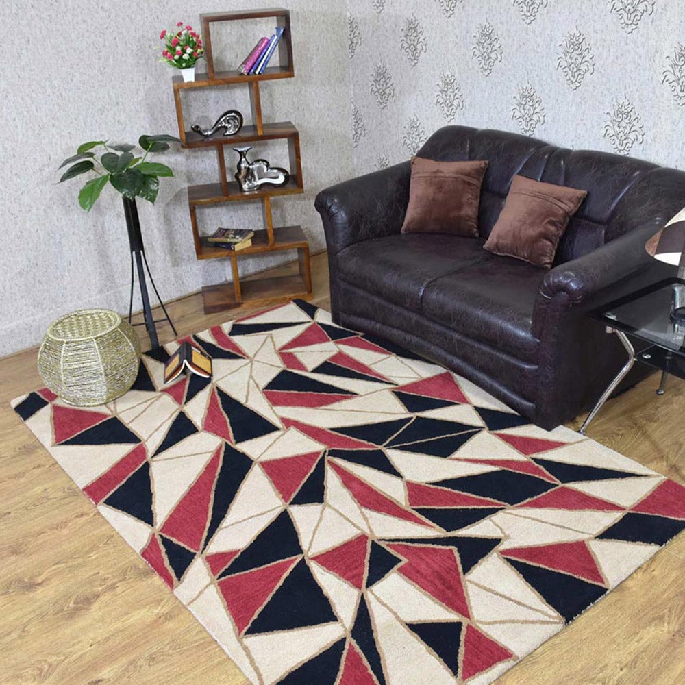 Hand Tufted Wool Area Rug Multicolor Contemporary K03075 5X7 Soft High ...