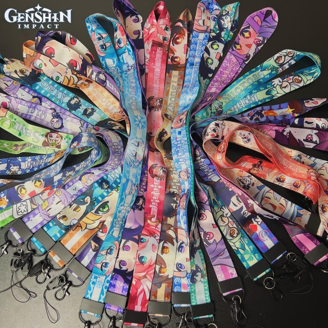 Genshin impact lanyards, genshin impact chibi style double sided ...