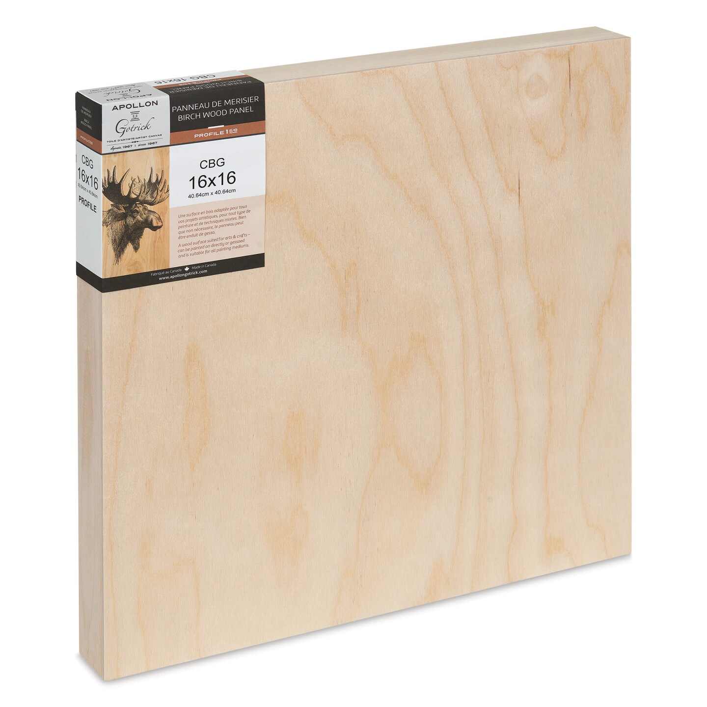 Apollon Gotrick Cradled Wood Panel - 16" x 16", 1-5/8" Profile, Count ...
