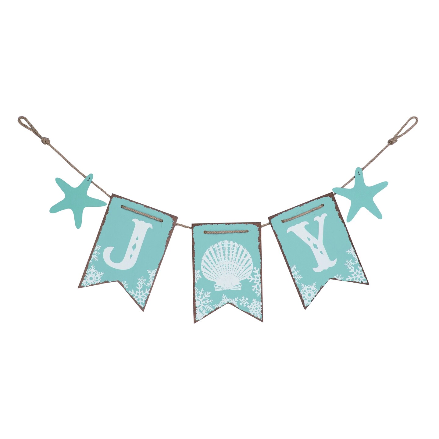 Transpac Wood 30 in. Blue Christmas Joy Coastal Banner | Michaels