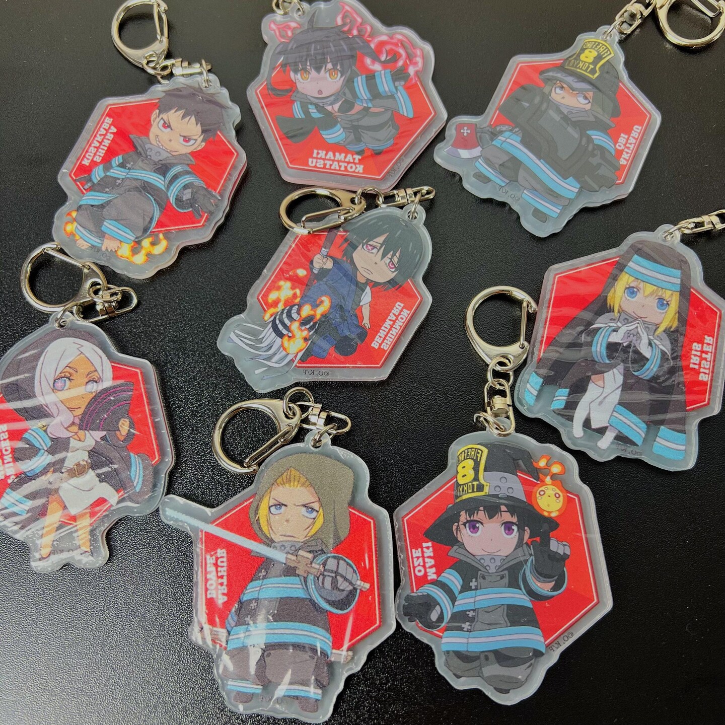 Fire force Keychains, Fire force anime acrylic Keychains, firefighter ...