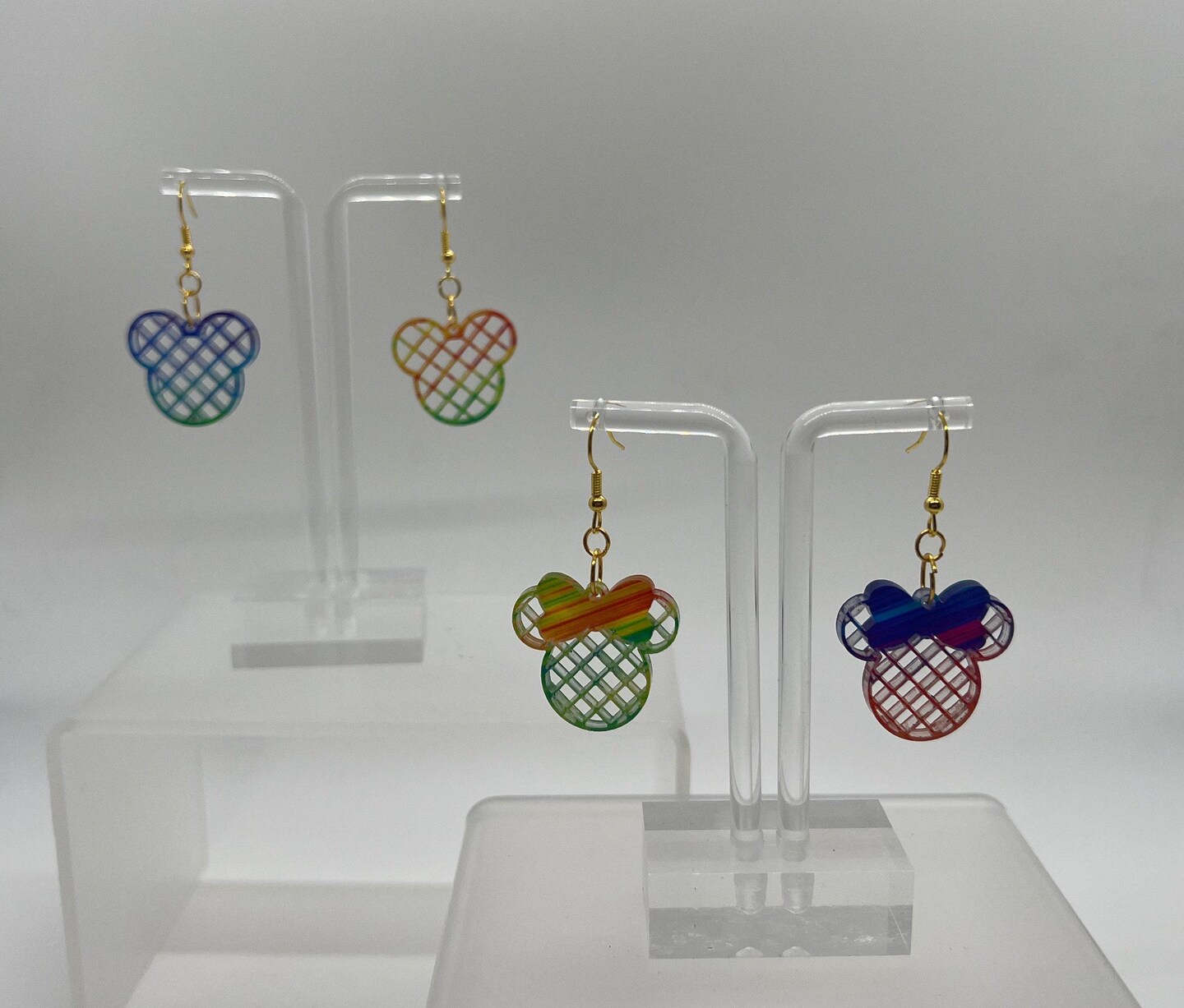 Mickey and Minnie Mouse Waffle Pattern Earrings | MakerPlace by Michaels