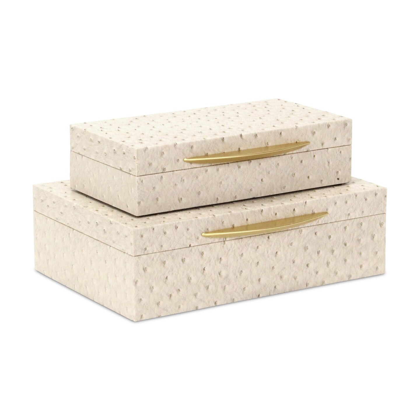 Contemporary Home Living Rectangular Ostrich Storage Boxes - 11.75 ...