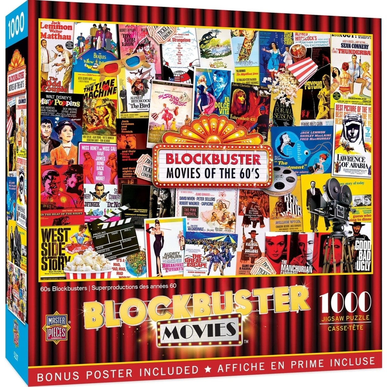 1960S Blockbusters 1000 Piece Jigsaw Puzzle Vintage Movie Collage Fun ...