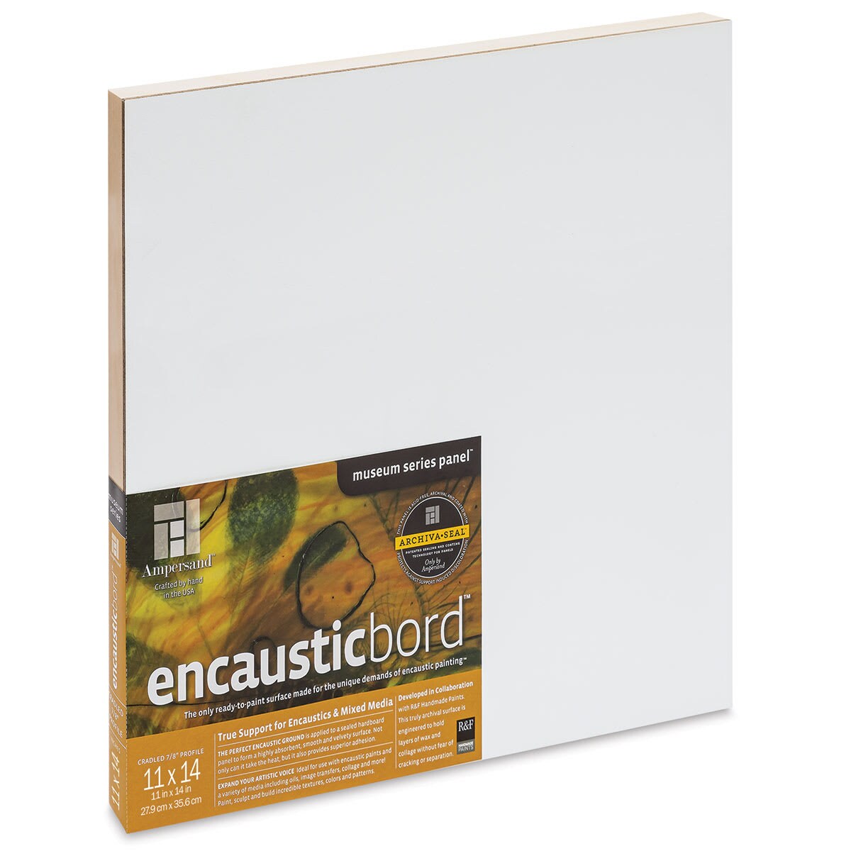 Ampersand Encausticbord - 11" x 14" x 7/8", Cradled, Color: White ...