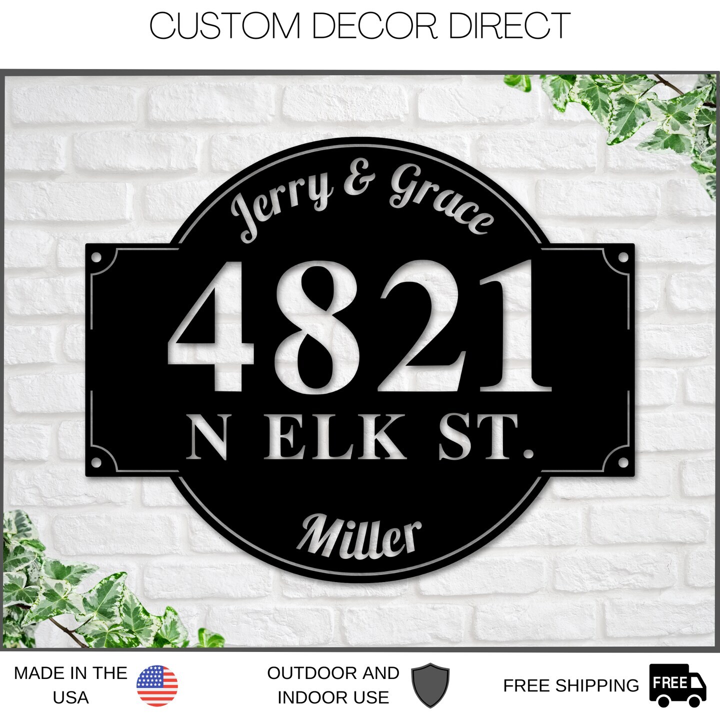 Address Sign, Metal Address Plaque, Metal house numbers, Custom Address ...