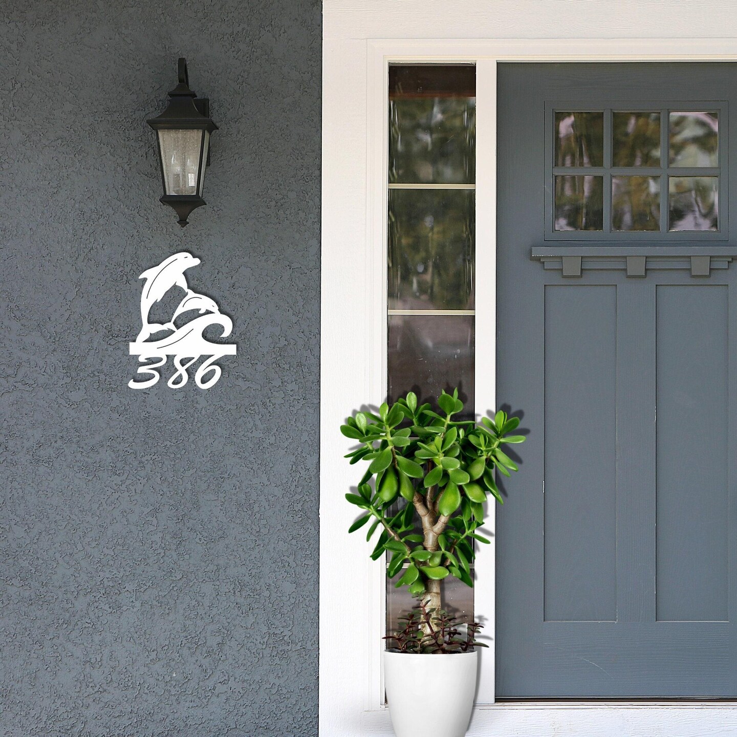 House Number Sign, Dolphin with Baby, Address Plaque, Address Sign ...