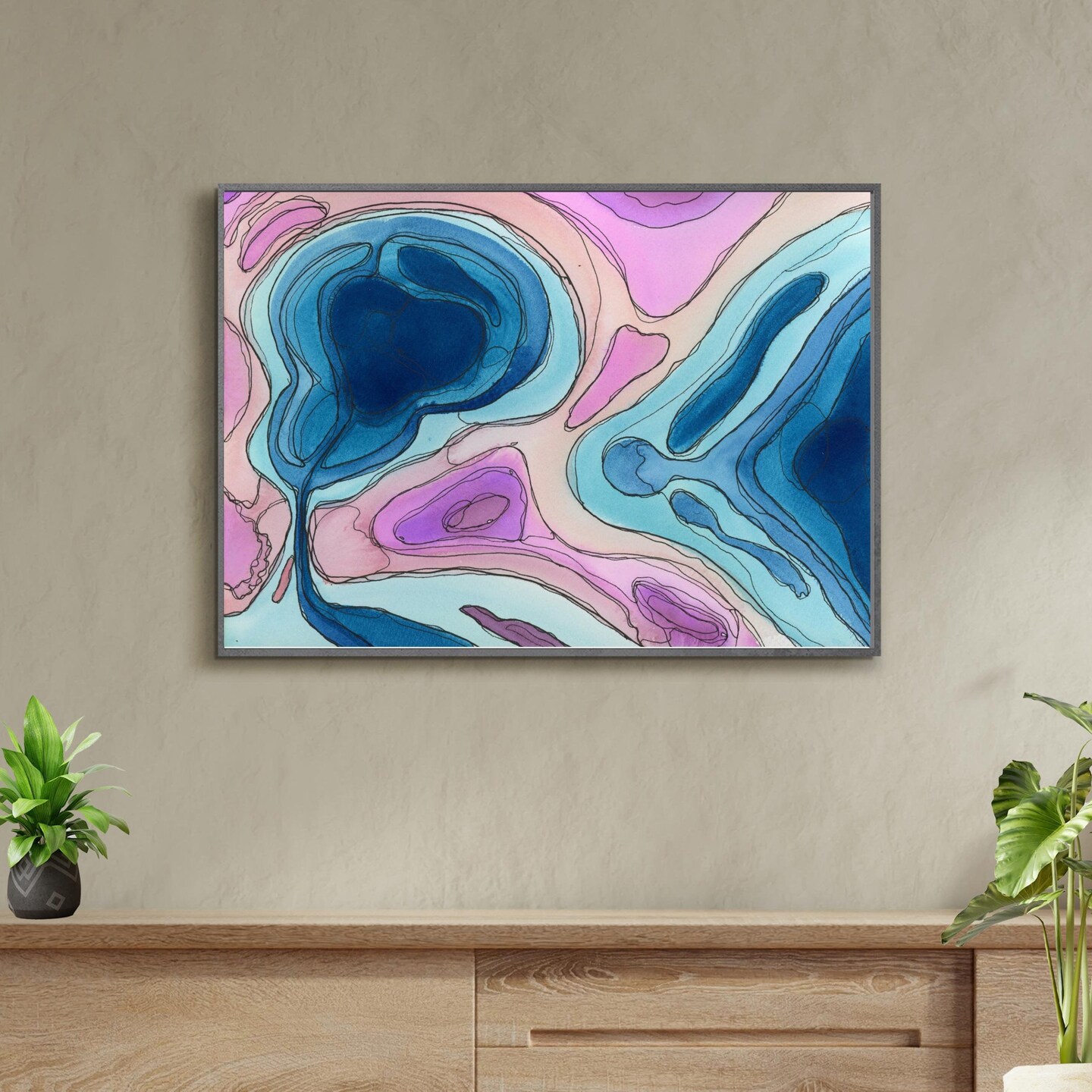 Fantasy Topographic Map 8, Original Artwork, Watercolor Painting with ...