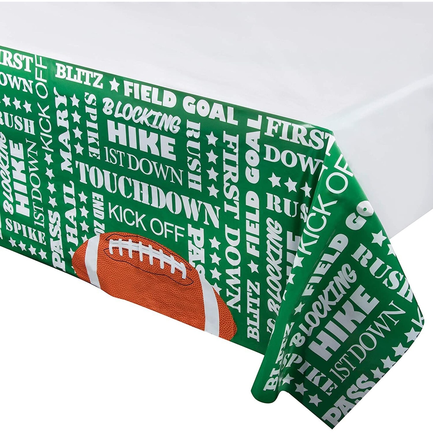 3 Pack Football Plastic Tablecloth for Game Day Party, 54x108 inch ...