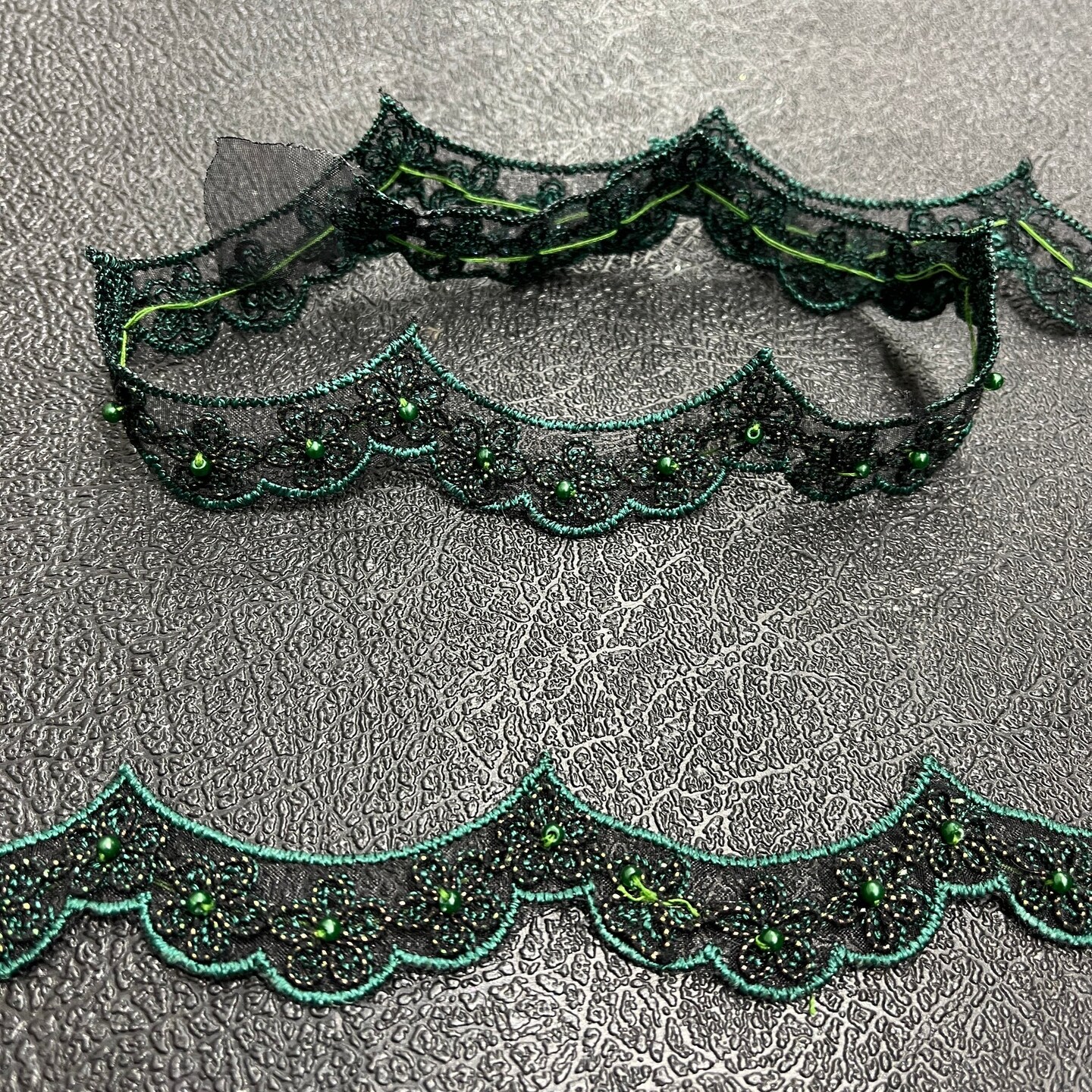 1 Yard Beaded & Corded Lace Trimming on Net Mesh | 1" Wide | Antique ...