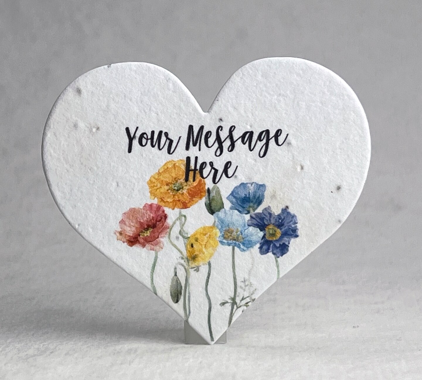 Custom Wildflower Seed Paper Large Hearts - Poppy Variations - 2.5" x 2 ...