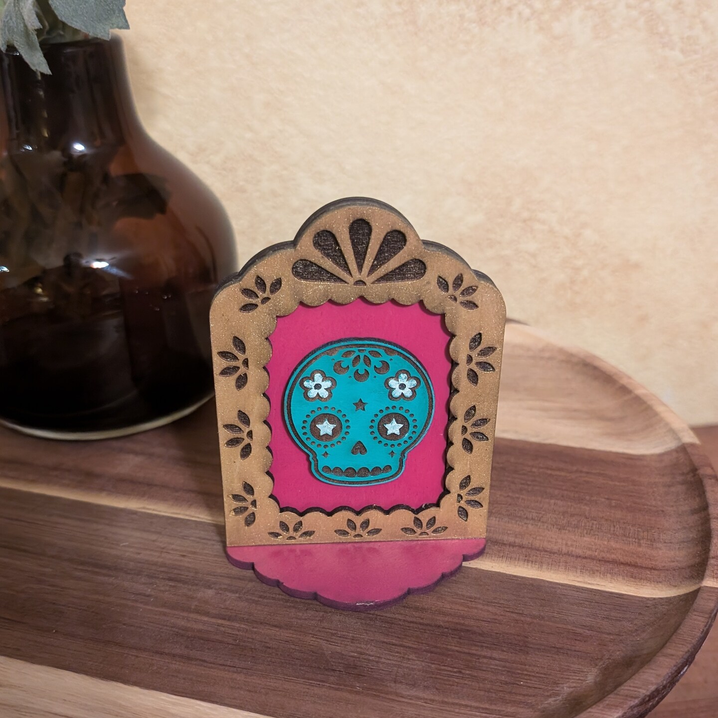 Sugar Skull Retablo Gold-colored Nicho Frame for Dia de los Muertos ...