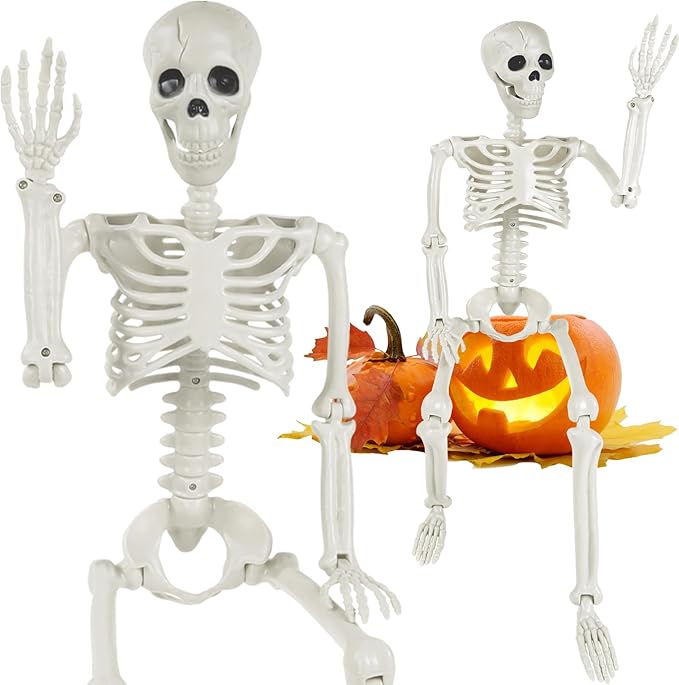 Halloween Skeleton Decorations, 3ft Full Body Posable Skeleton ...