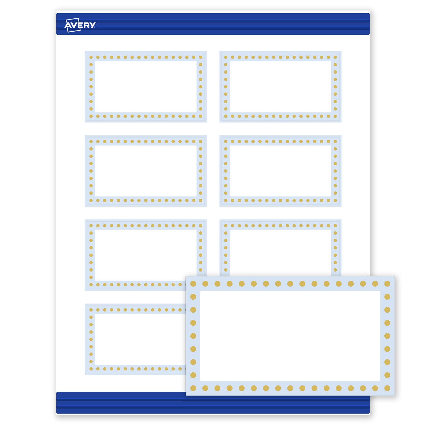 Avery® Printable Rectangle Cards with Sure Feed® Technology, Blue ...