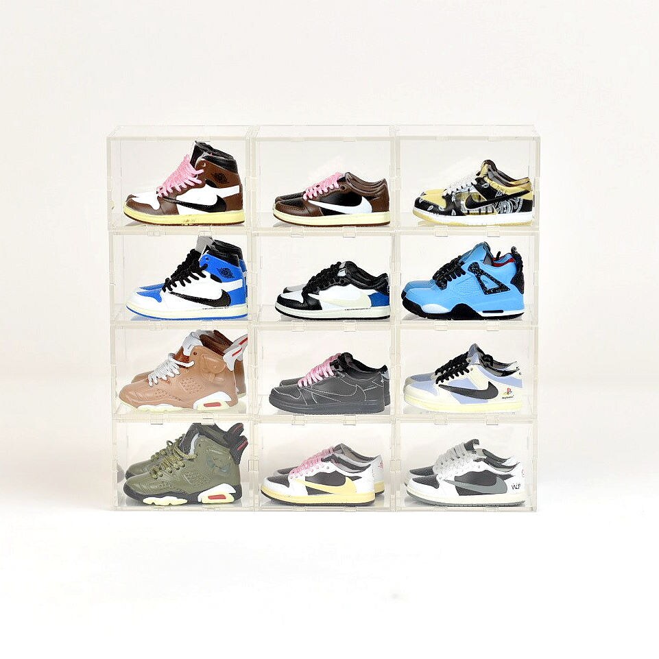 Handcrafted Hand-painted 3D Mini Sneakers with Display Case | Travis ...