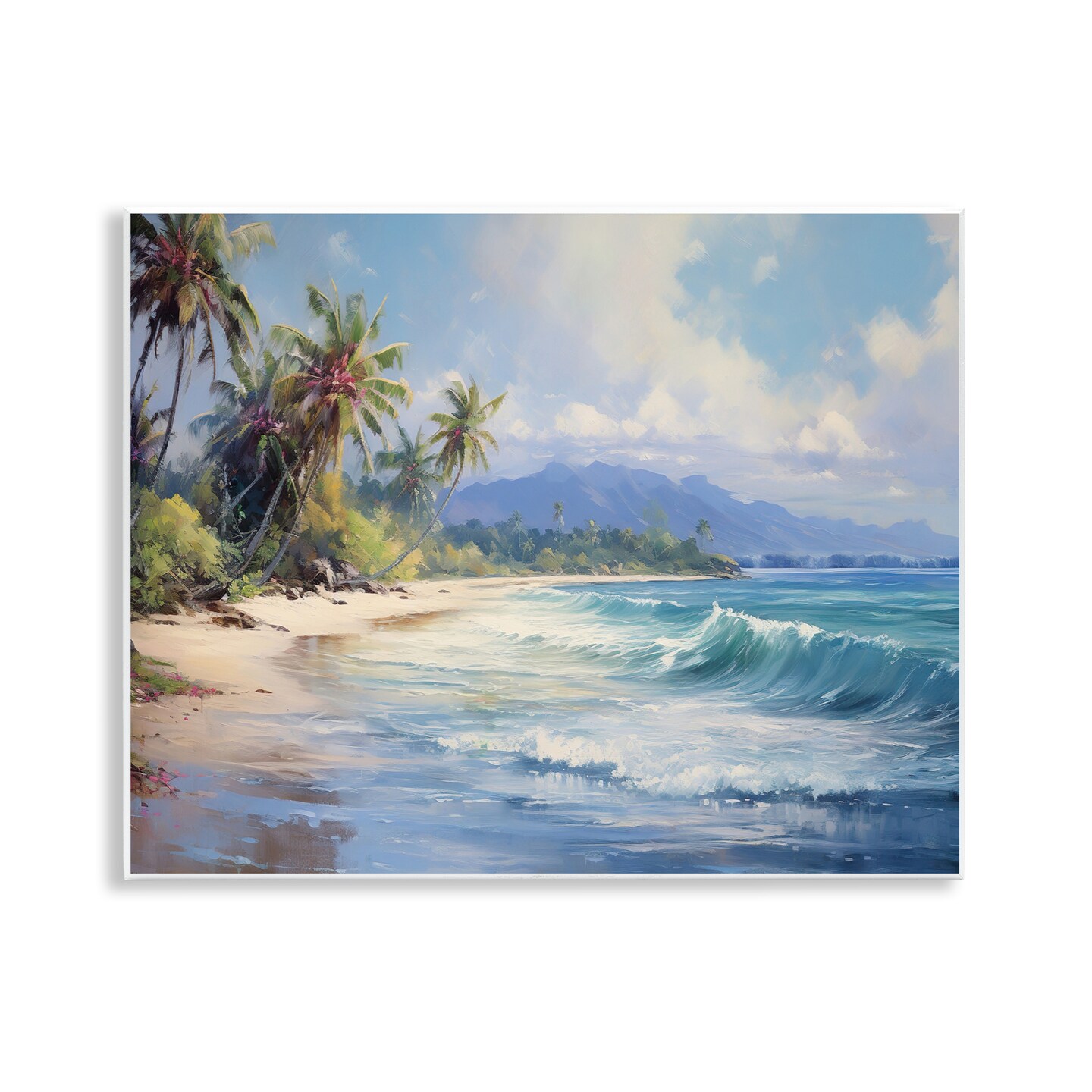 Stupell Industries Tropical Coast with Rolling Waves Wall Plaque Design ...