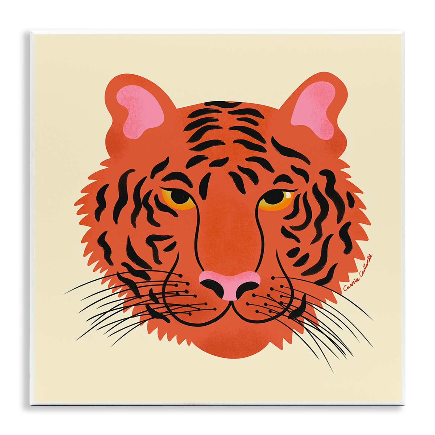 Stupell Industries Modern Wild Tiger Face Wall Plaque Design by Carrie ...