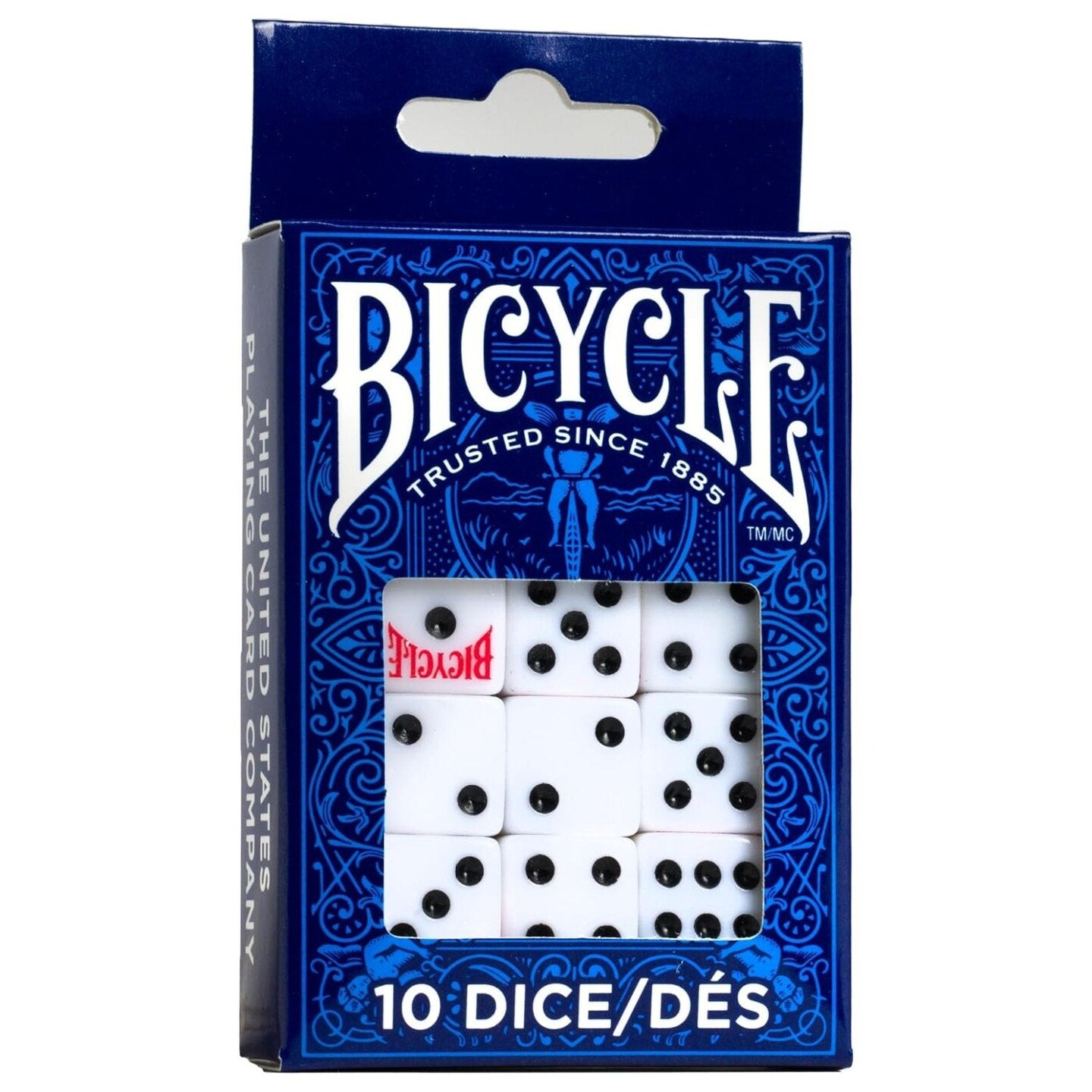 Bicycle Standard Dice 10-Pack – 16 mm White & Black Six-Sided D6 Gaming ...