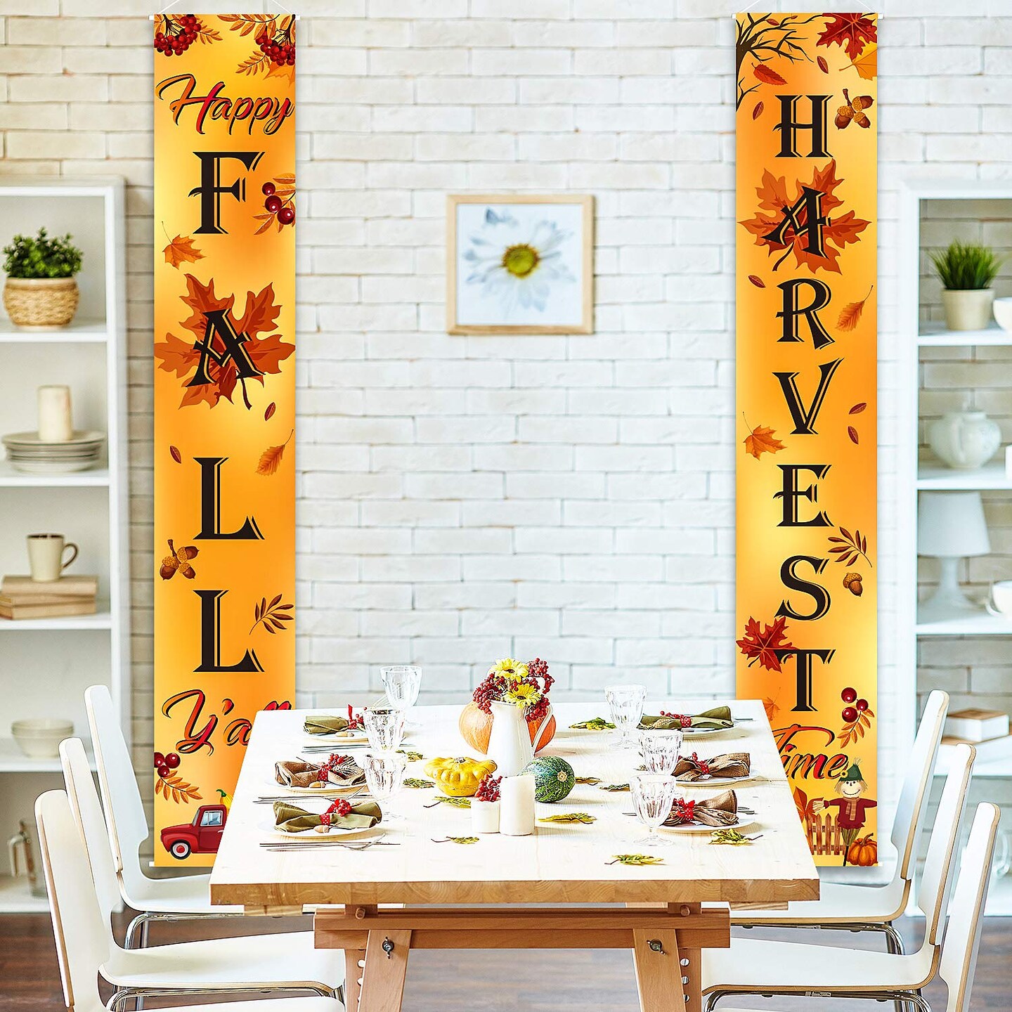 Fall Decoration Harvest Fall Porch Welcome Sign Banner Happy Fall Y'all ...