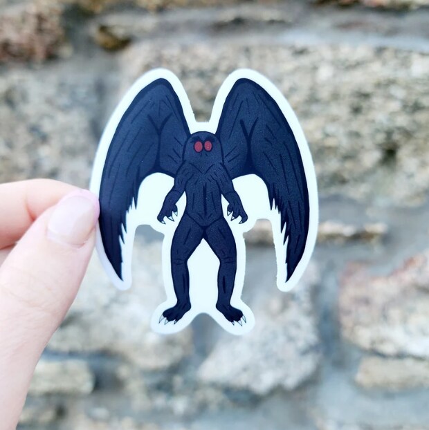 Buff Mothman Sticker, Cryptid Art, Cryptid Club, Cryptid Decor, Cryptid ...