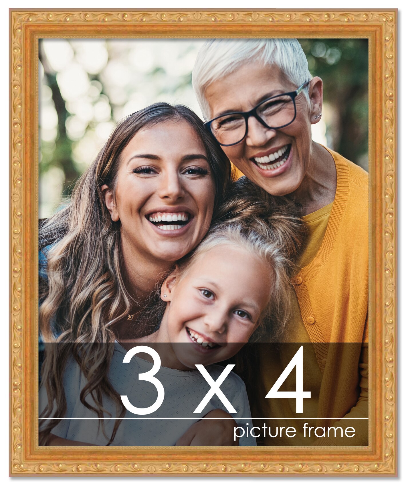 3x4 Solid Wood Antique Picture Frame with UV-Resistant Acrylic & Acid ...